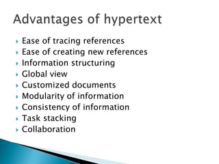 Hypertext System | PPTX | Computing | Technology & Computing