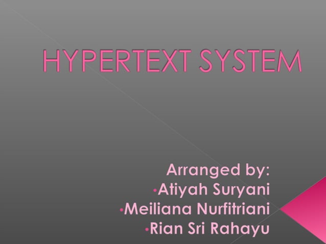 Hypertext system (presentation) 1 | PPT