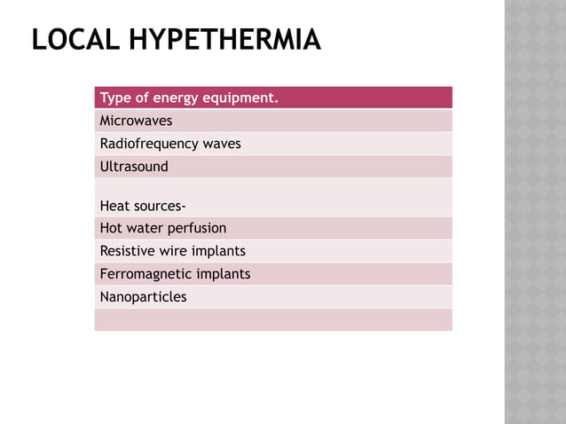 BASICS AND RADIOBIOLOGY AND CLINICAL TRIALS IN HYPERTHERMIA | PPT