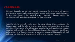 Hyperthermia cancer treatment | PPTX
