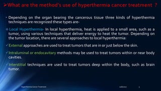 Hyperthermia cancer treatment | PPTX