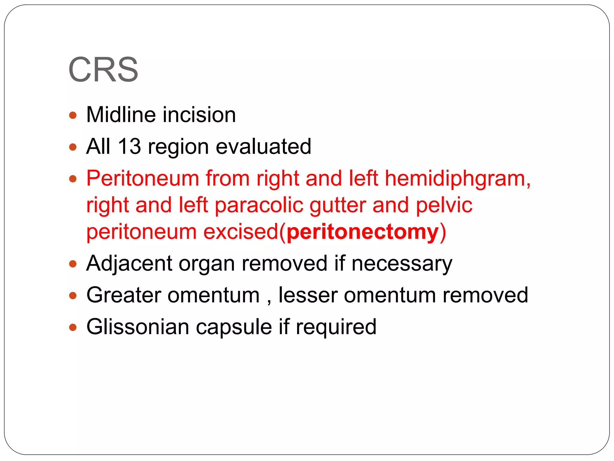 Hyperthermic intraperitoneal chemotherapy | PPTX
