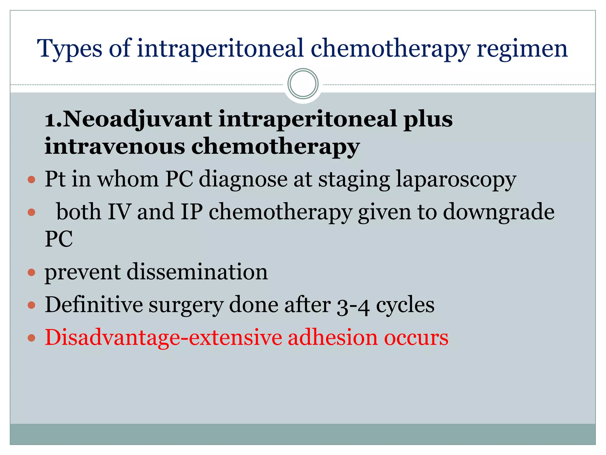 Hyperthermic intraperitoneal chemotherapy | PPTX