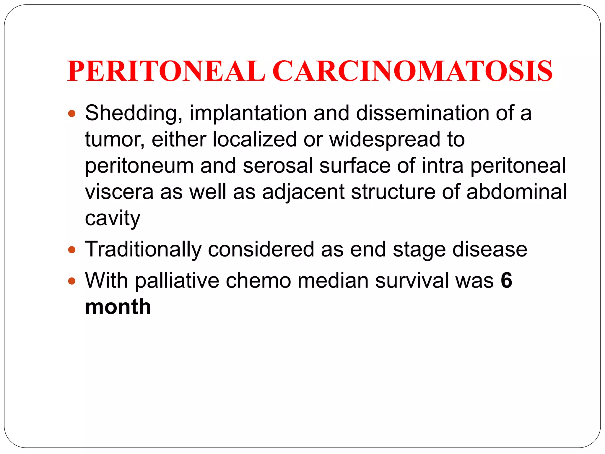 Hyperthermic intraperitoneal chemotherapy | PPTX