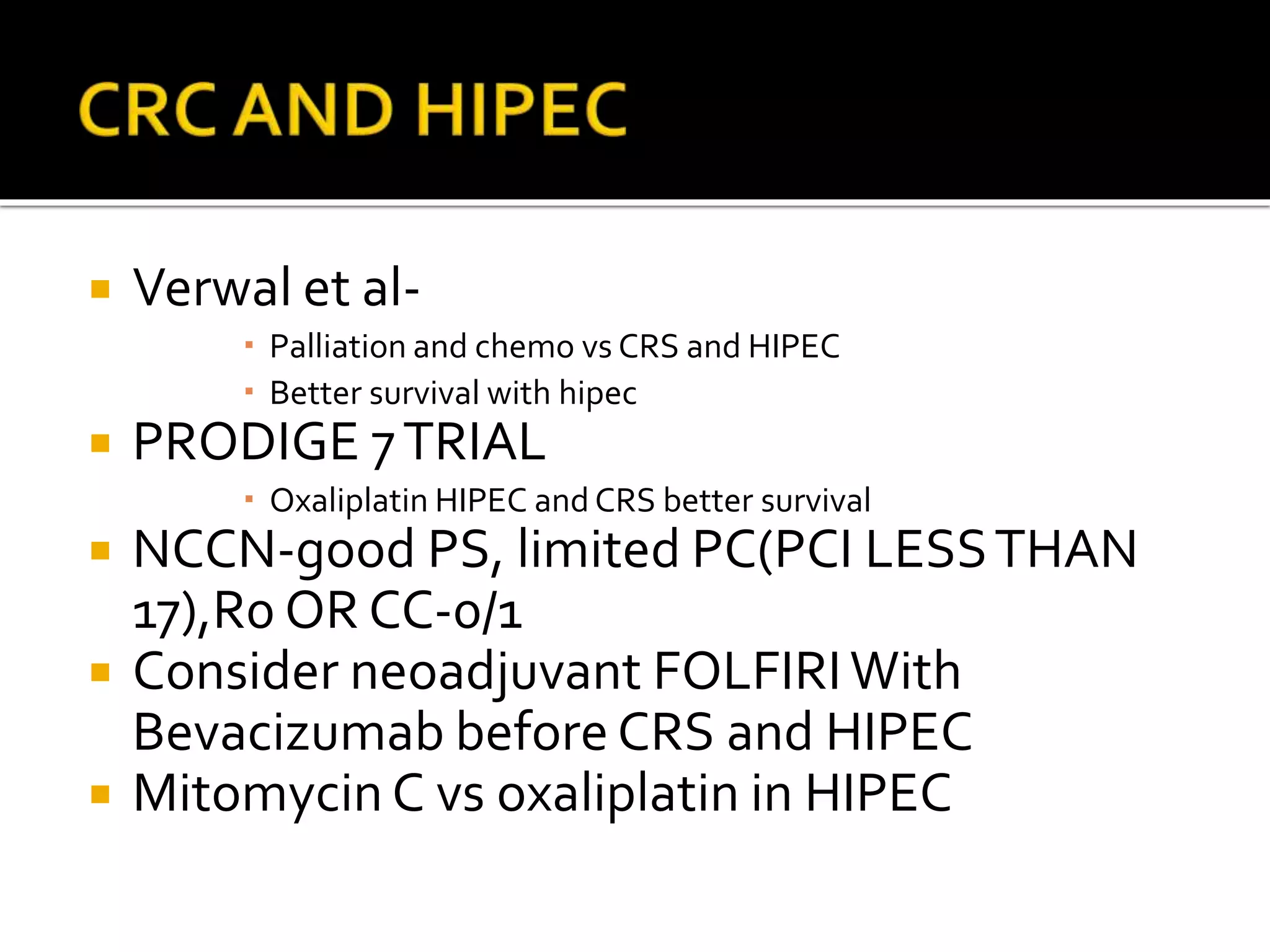 Hyperthermic intraperitoneal chemotherapy | PPTX