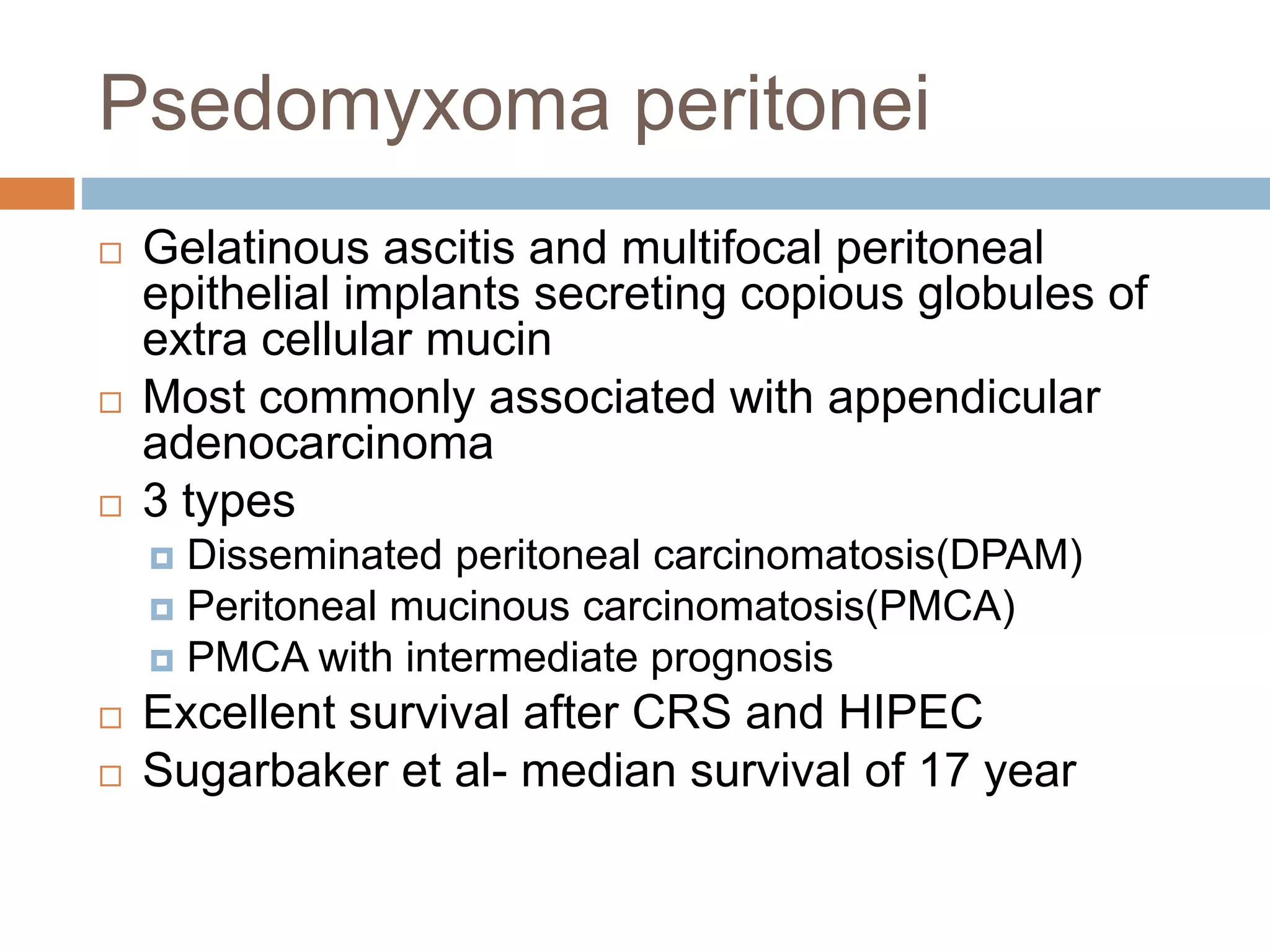 Hyperthermic intraperitoneal chemotherapy | PPTX