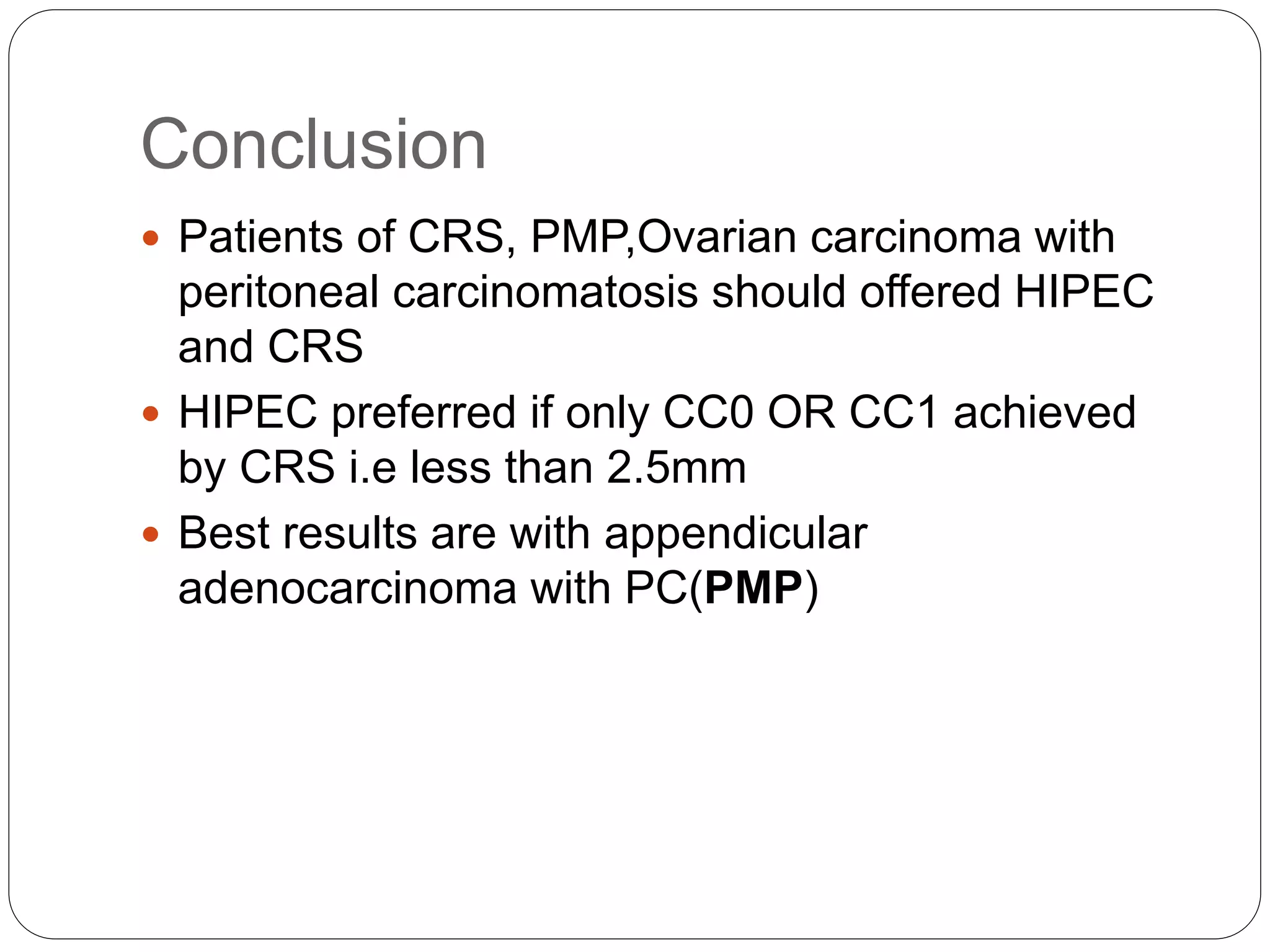 Hyperthermic intraperitoneal chemotherapy | PPTX
