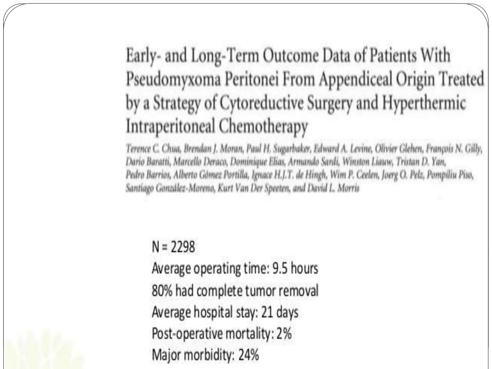 Hyperthermic intraperitoneal chemotherapy | PPTX