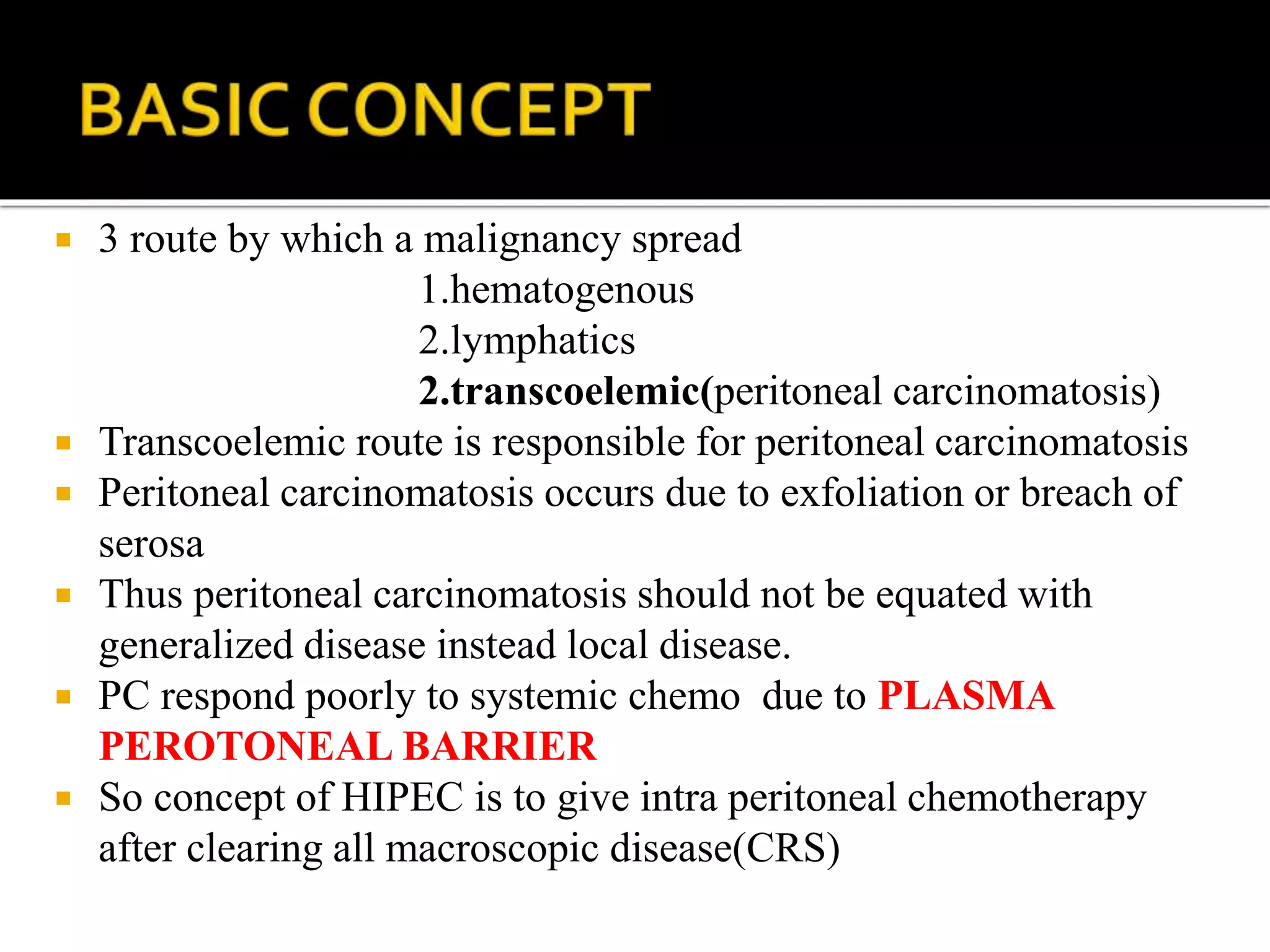 Hyperthermic intraperitoneal chemotherapy | PPTX