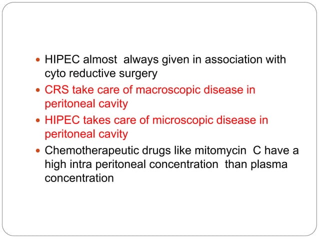 Hyperthermic intraperitoneal chemotherapy | PPTX | Cancer | Diseases ...