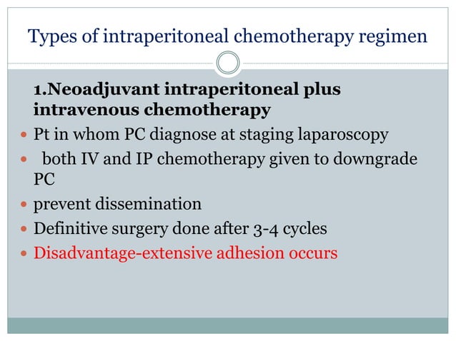 Hyperthermic intraperitoneal chemotherapy | PPTX | Cancer | Diseases ...