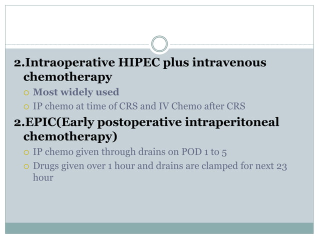 Hyperthermic intraperitoneal chemotherapy | PPTX | Cancer | Diseases ...
