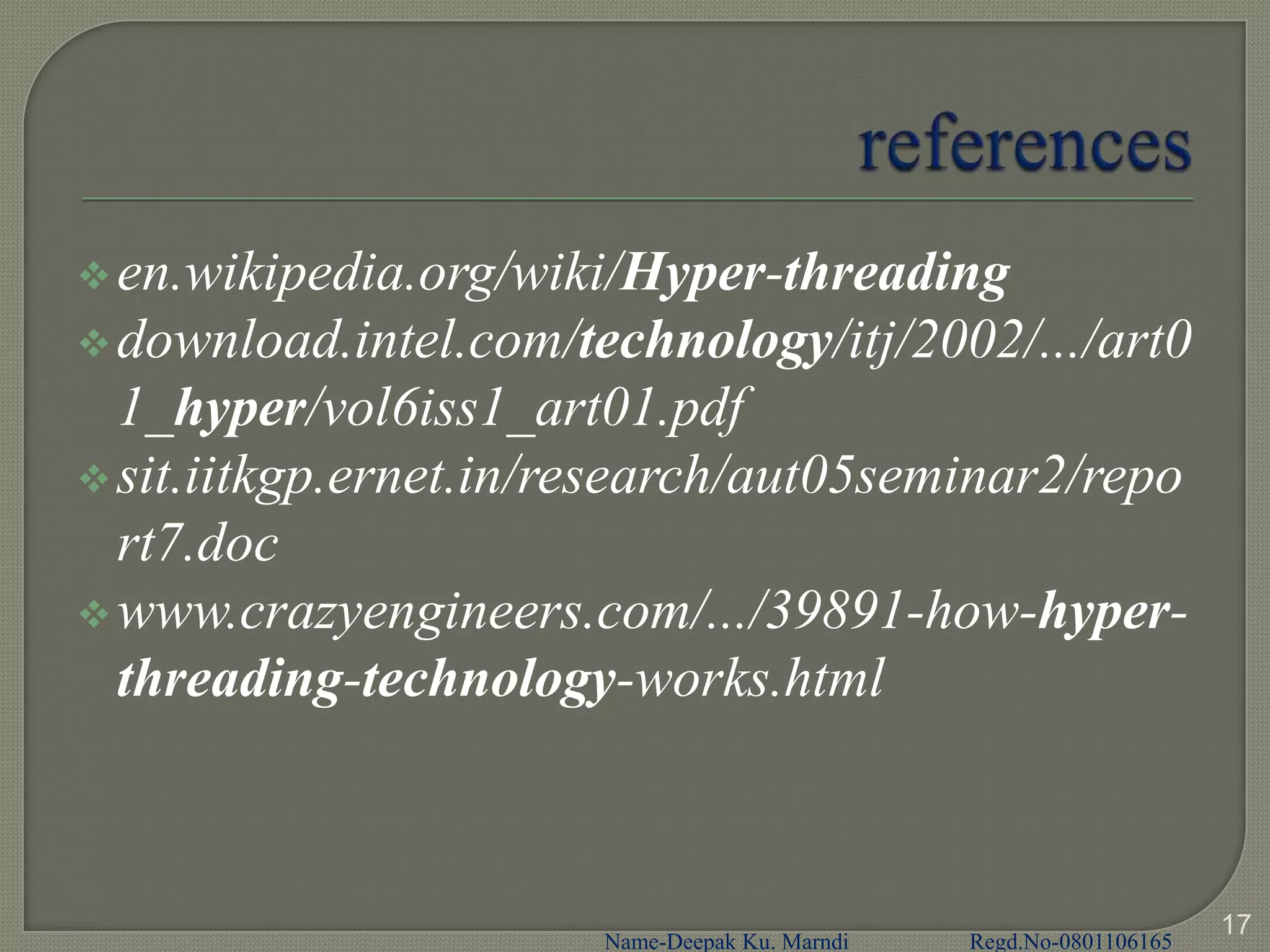 Hyper threading technology | PPTX