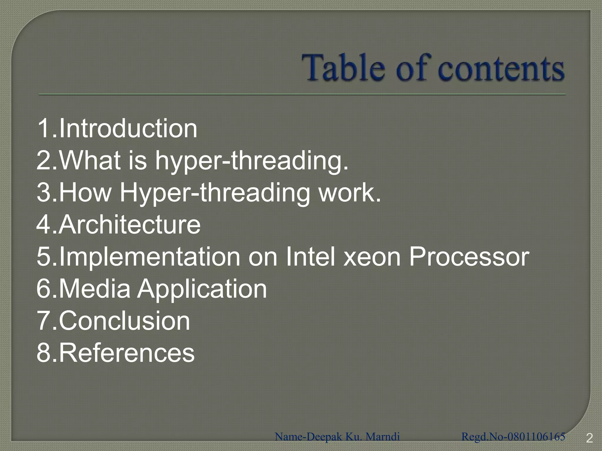 Hyper threading technology | PPTX
