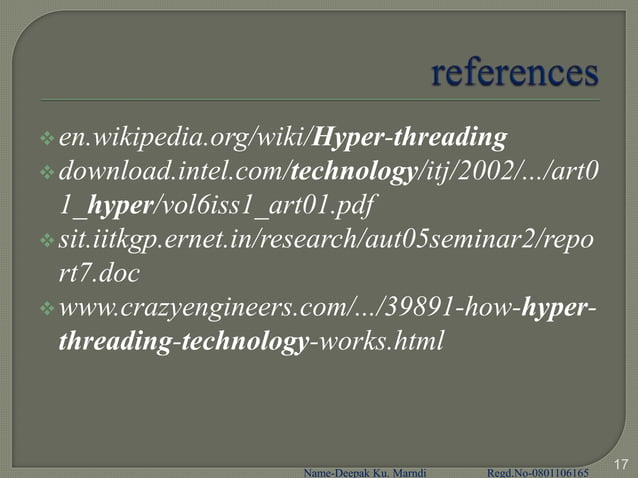Hyper threading technology | PPTX