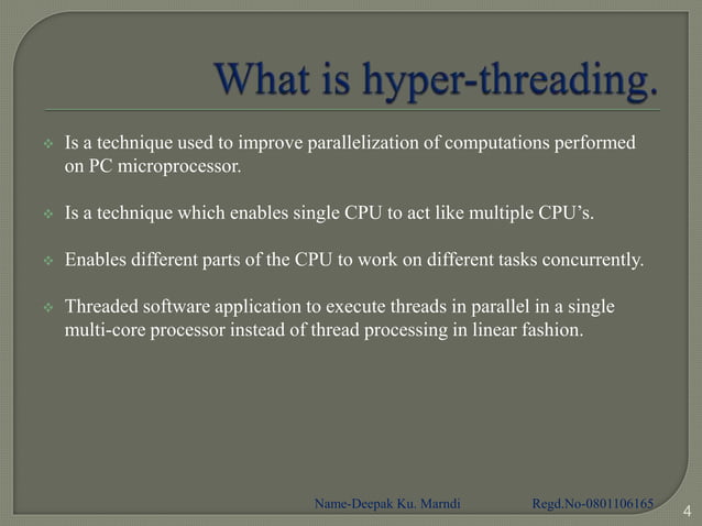 Hyper threading technology | PPTX