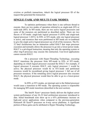 Hyper thread technology | DOC | Operating Systems | Computer Software and Applications