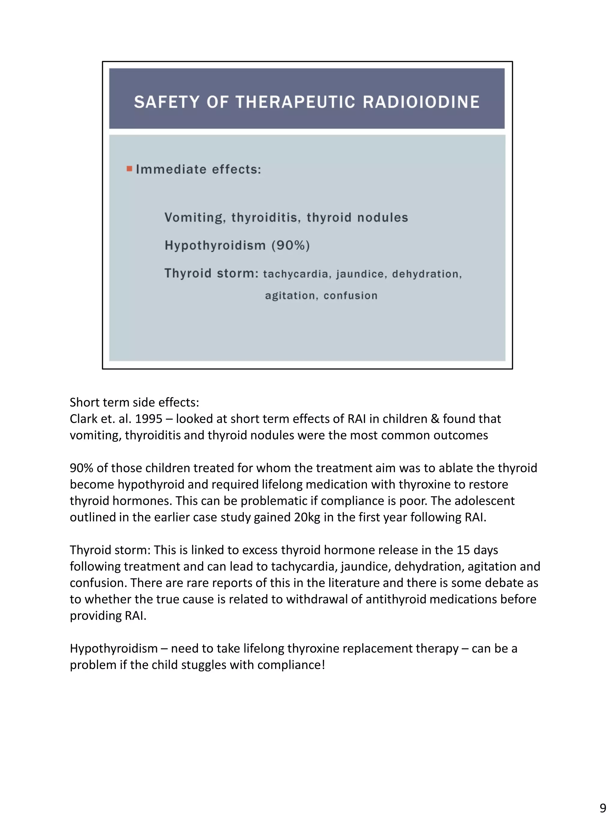 Hyperthyroidism and the safety of radioiodine in children | PDF