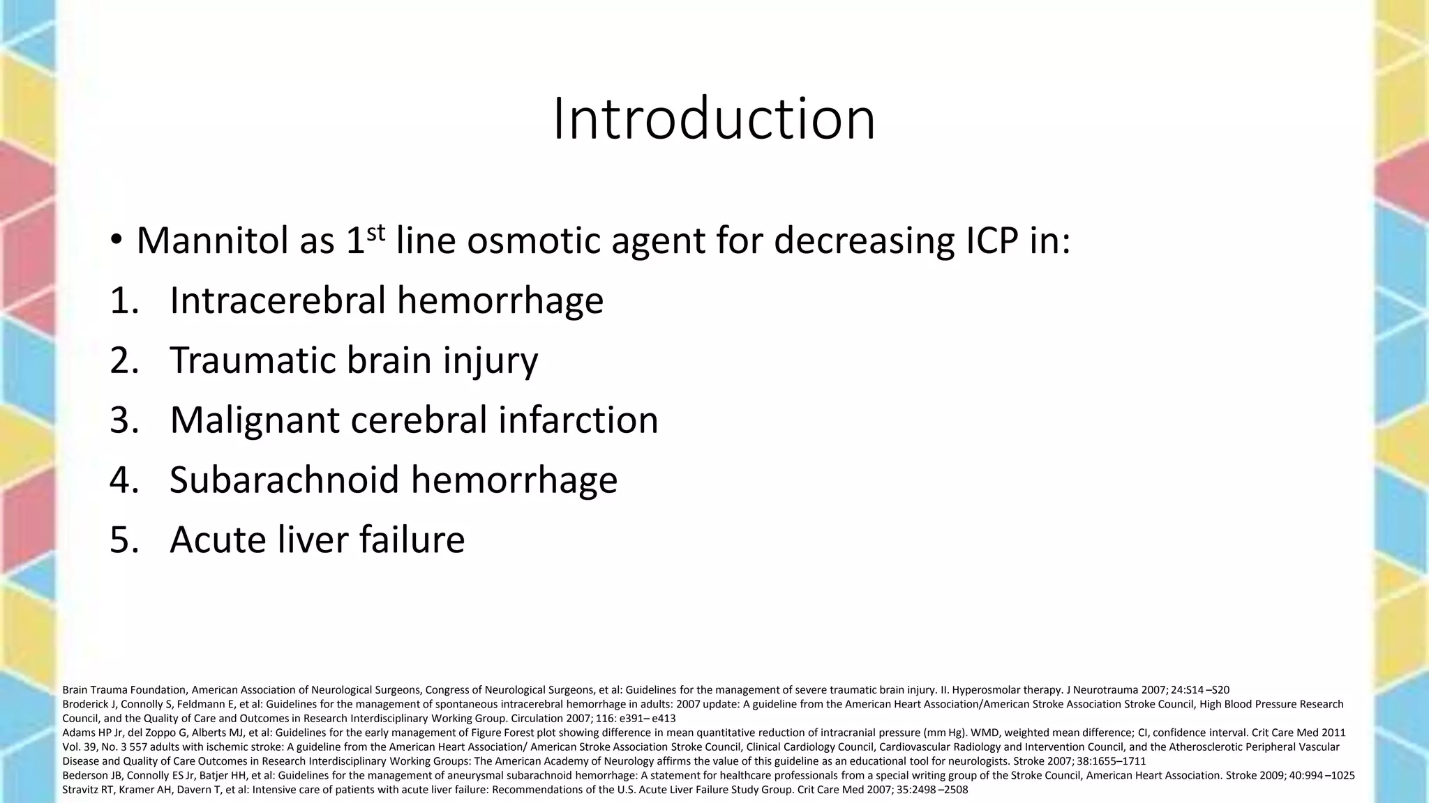 Hypertonic Saline Versus Mannitol for Increased Intracranial Pressure Management | PPTX