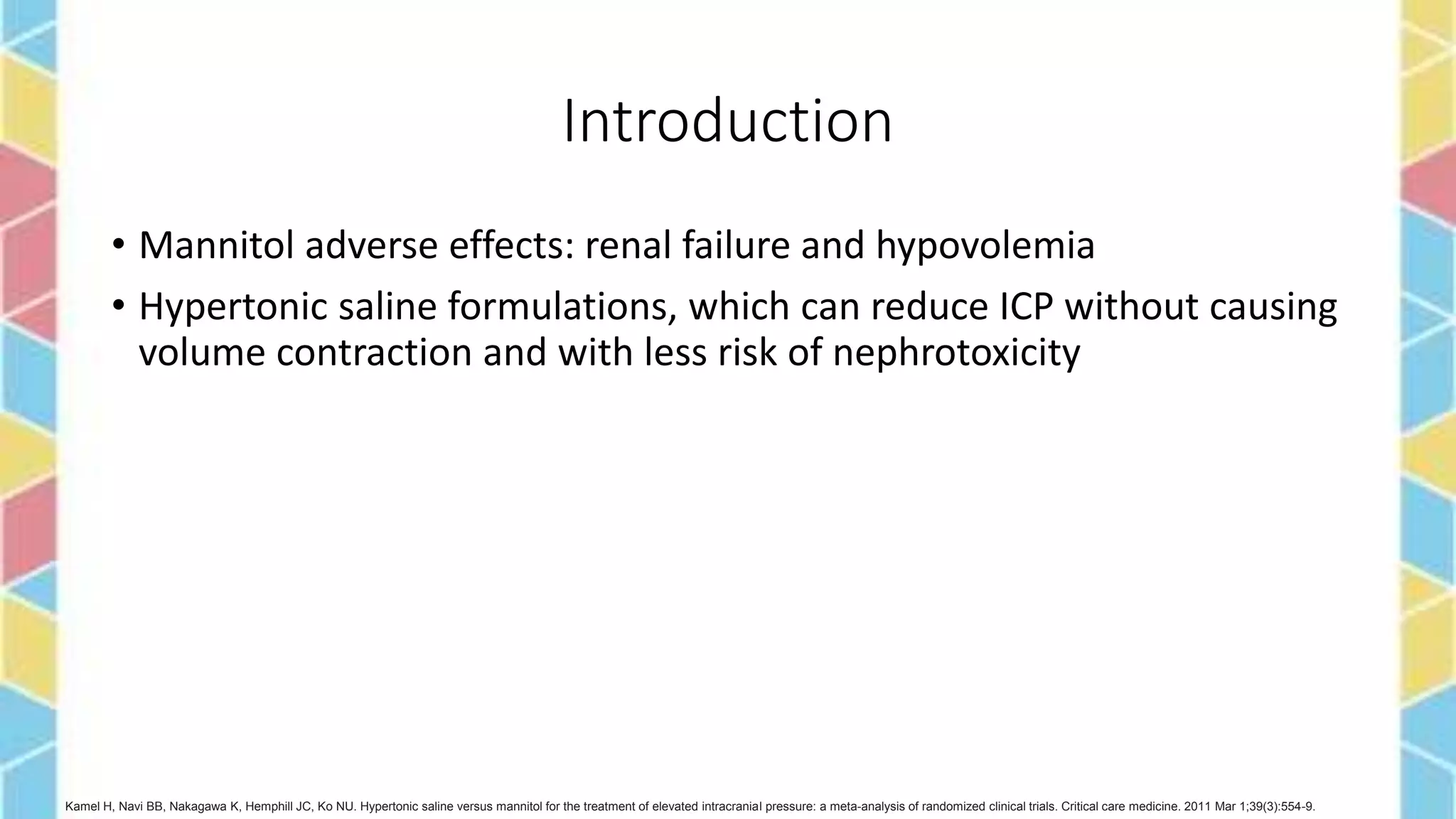 Hypertonic Saline Versus Mannitol for Increased Intracranial Pressure ...