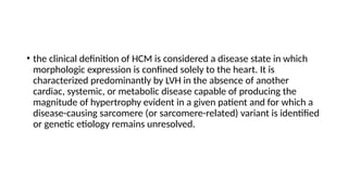hypertrophic cardiomyopathy and its clinical presentation | PPTX