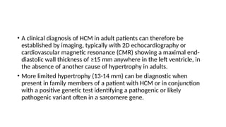 hypertrophic cardiomyopathy and its clinical presentation | PPTX