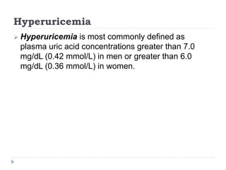 Hyperuricemia | PPTX