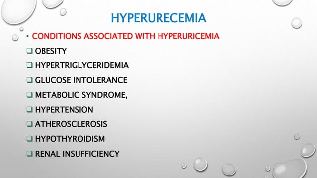Hyperuricemia | PPT | Free Download