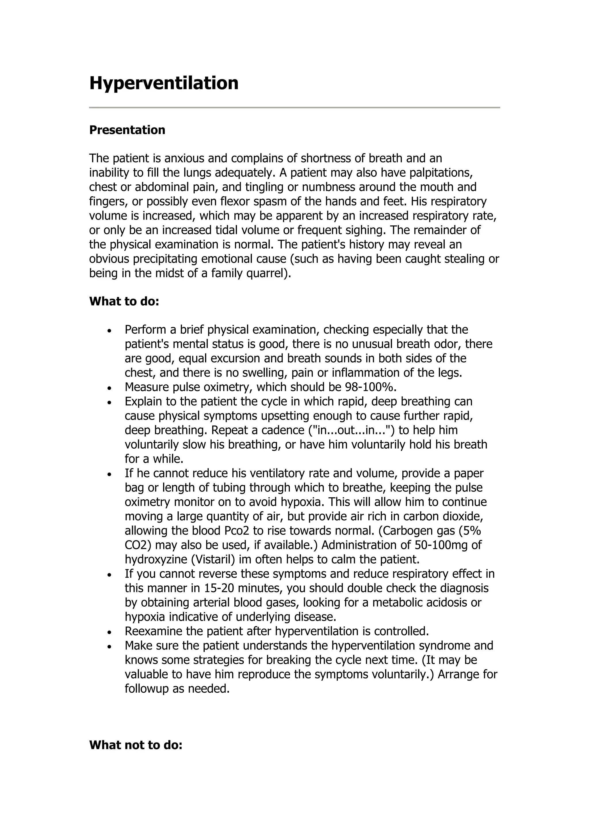 Hyperventilation | DOC
