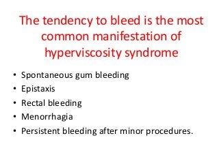 Hyperviscosity syndrome | PPT