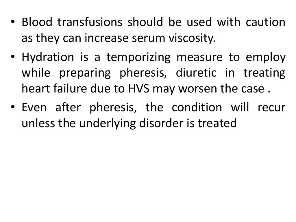 Hyperviscosity syndrome | PPTX | Blood Disorders | Diseases and Conditions