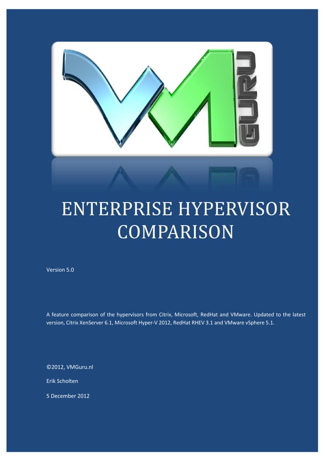 Hypervisor comparison 201212 | PDF | Cloud Computing | Internet