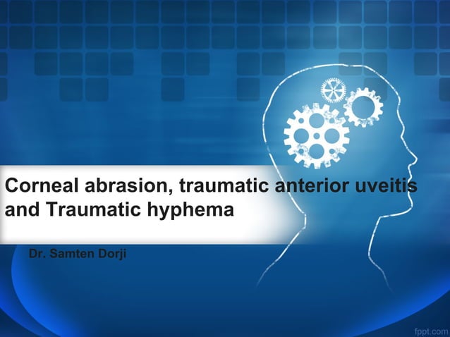 case of a blunt trauma to the left eye causing traumatic hyphema | PPT ...