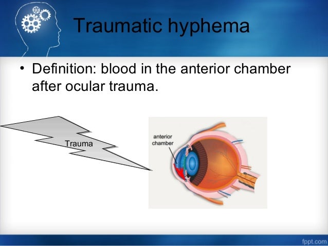 case of a blunt trauma to the left eye causing traumatic hyphema