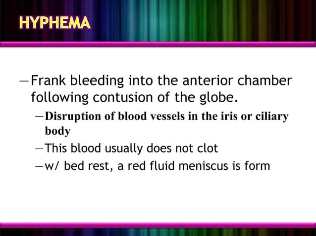 Hyphema, Basic Information | PPTX | Death, Injury, or Military Conflict ...