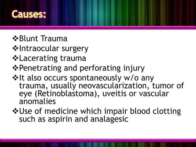 Hyphema, Basic Information | PPTX | Death, Injury, or Military Conflict ...