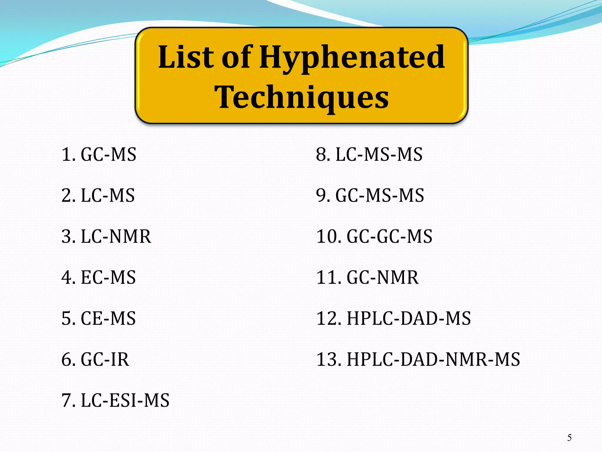 Hyphenated techniques- GCMS, LCMS, GCIR | PDF