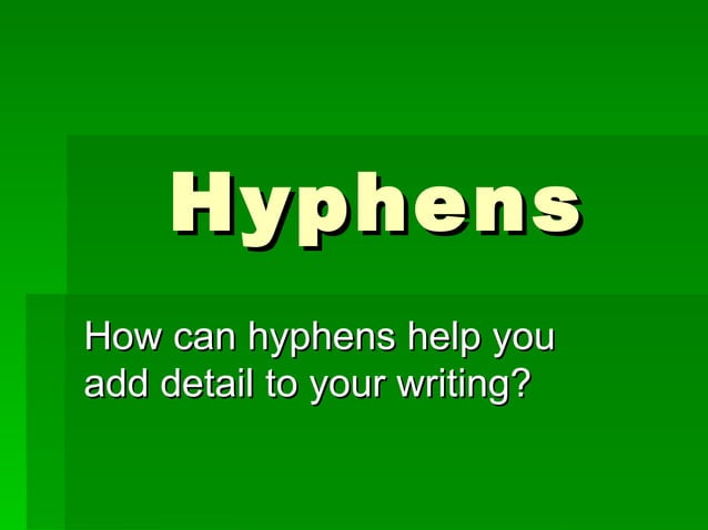 Hyphens | PPT | Programming Languages | Computing