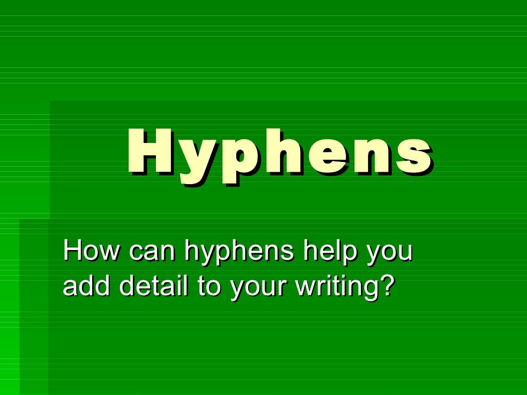 Hyphens