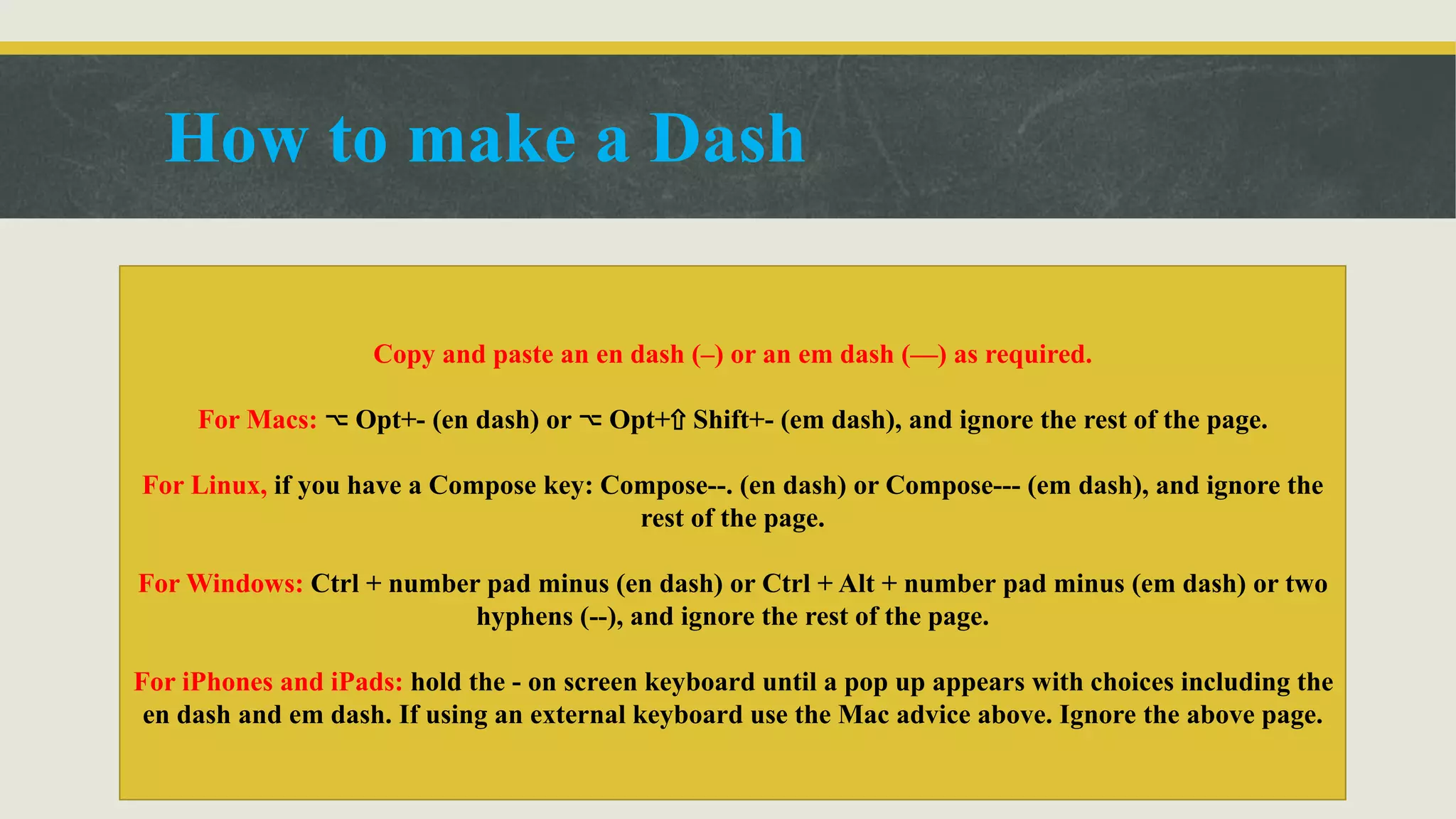 Hyphens and Dashes | PPTX