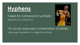 Hyphens and dashes | PPTX