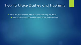 Hyphens and Dashes | PPT