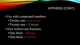 Hyphens and dashes | PPT