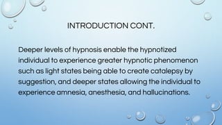 Hypnosis(A state of Sub-consciousness) | PPT