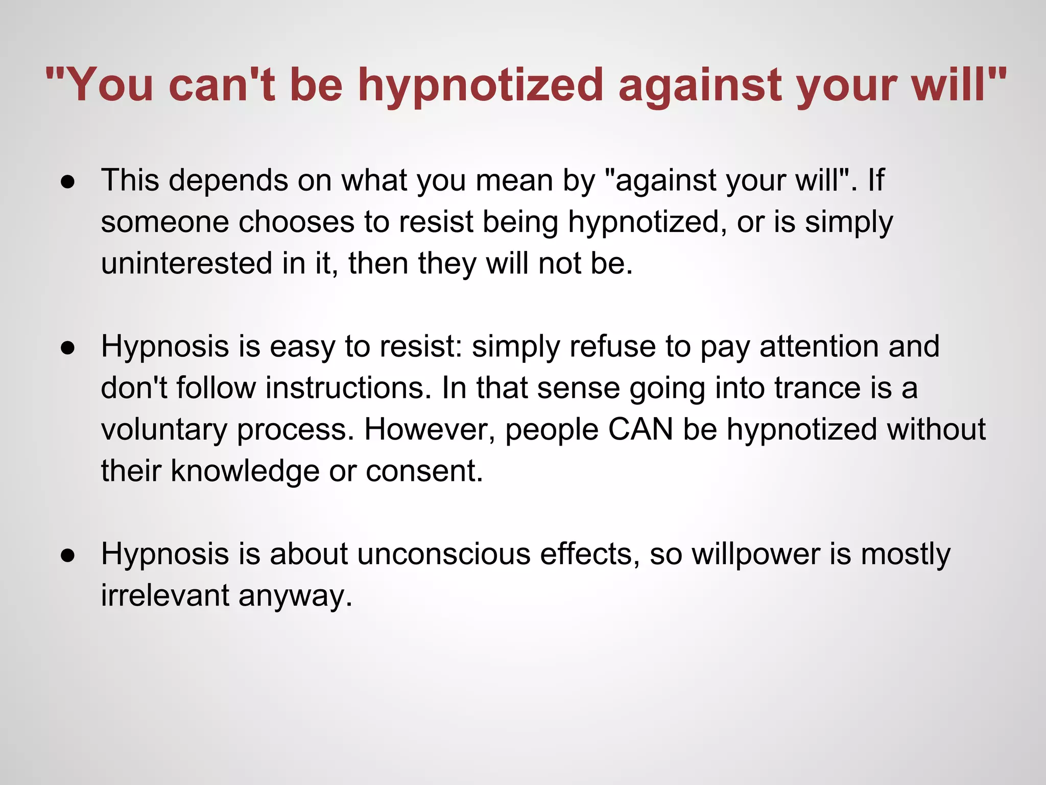 Hypnosis facts vs fiction | PDF