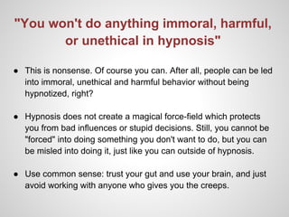 Hypnosis facts vs fiction | PDF