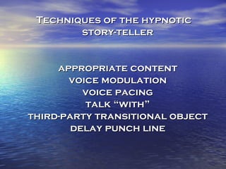 Verbal First Aid and Principles of Hypnosis For Clinicians | PPT