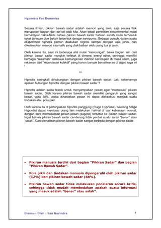 Hypnosis for dummies | PDF