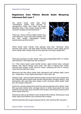 Hypnosis for dummies | PDF