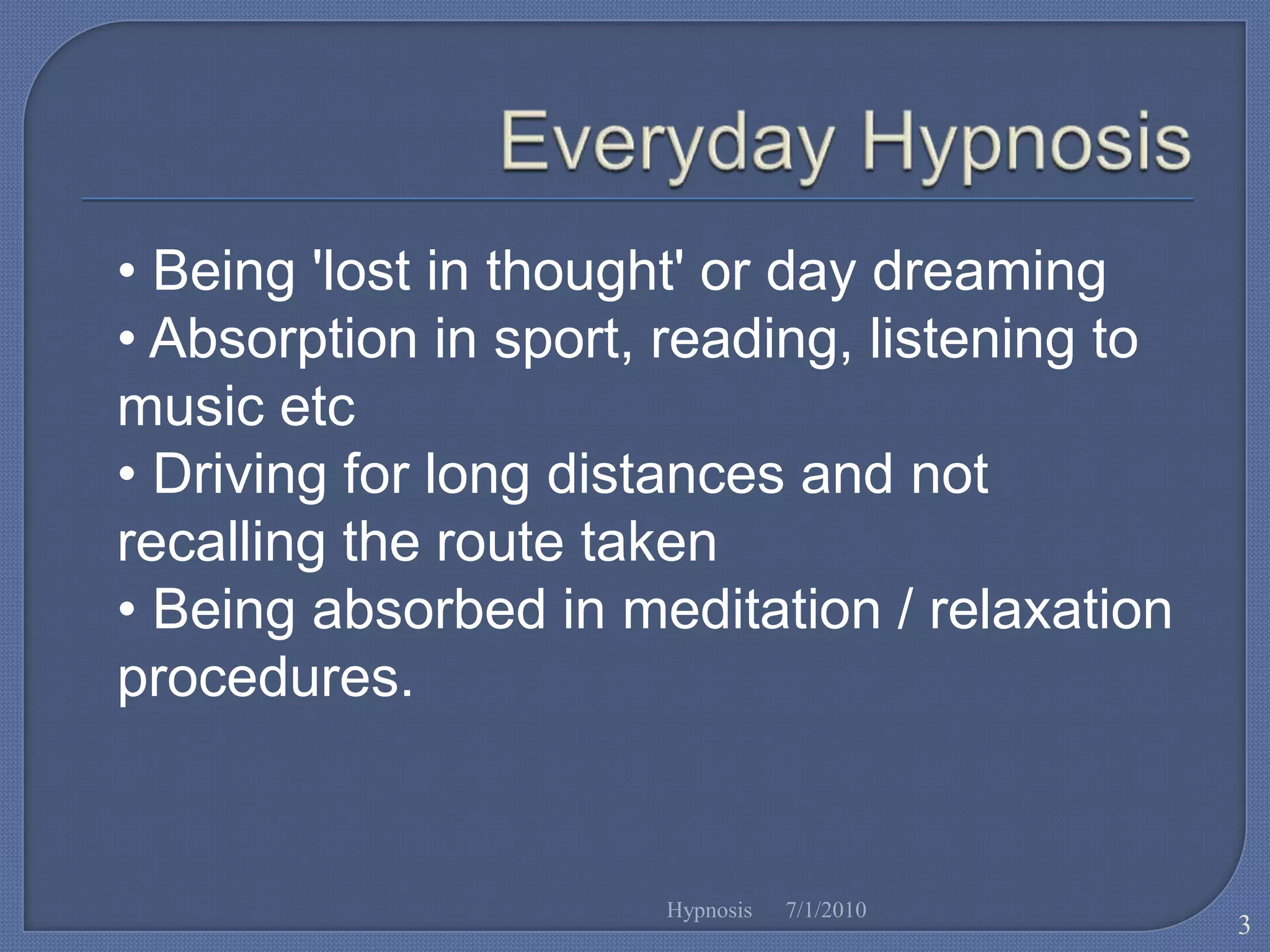 Hypnosis theory and practice | PPTX